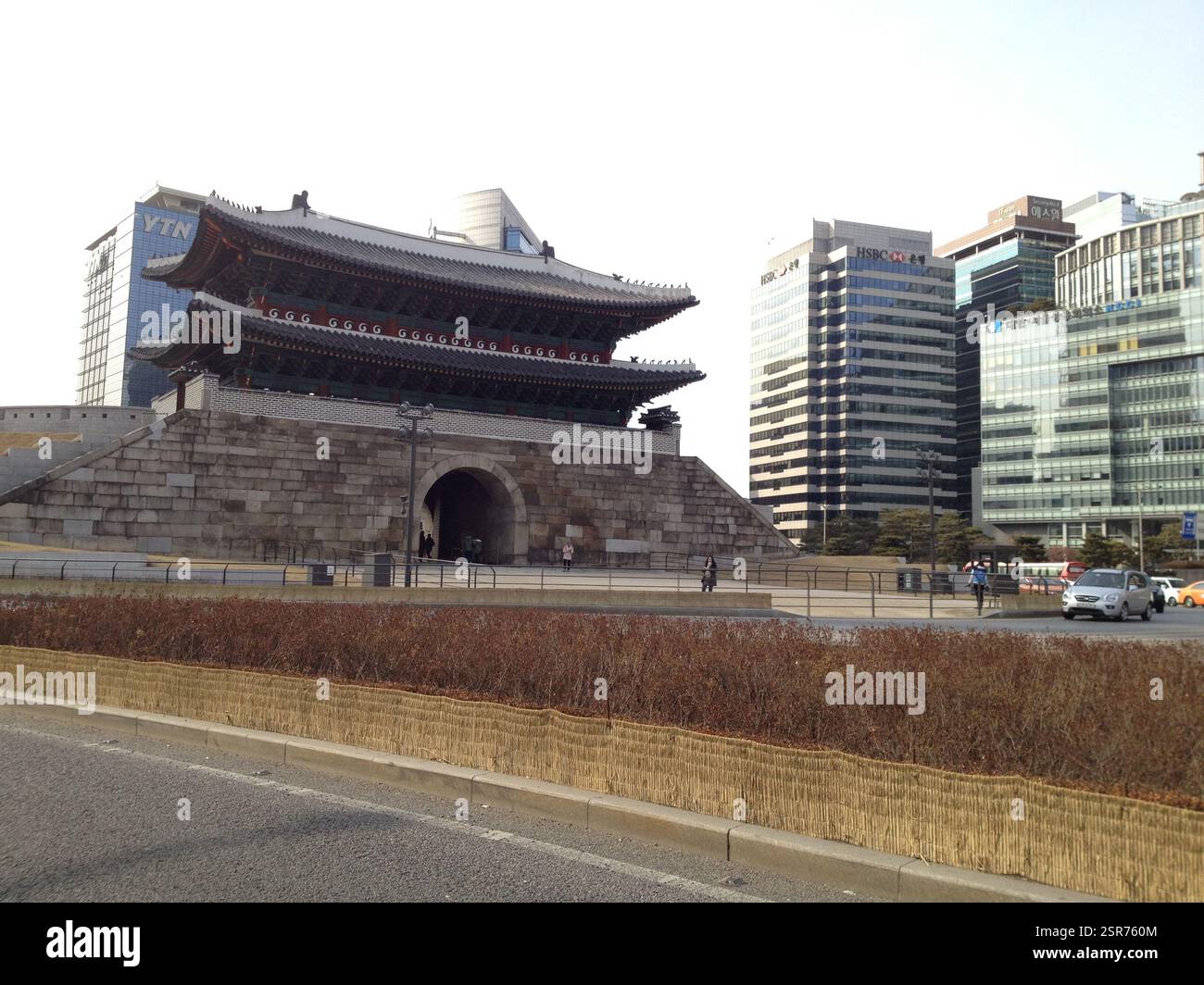 Sungnyemun Gate (Namdaemun), a historic South Korean gate, stands tall ...