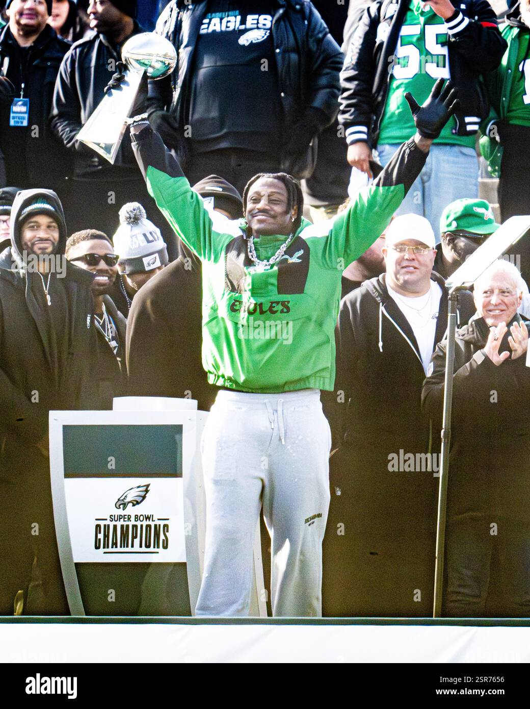 AJ Brown of the Philadelphia Eagles Super Bowl parade - NFL ...