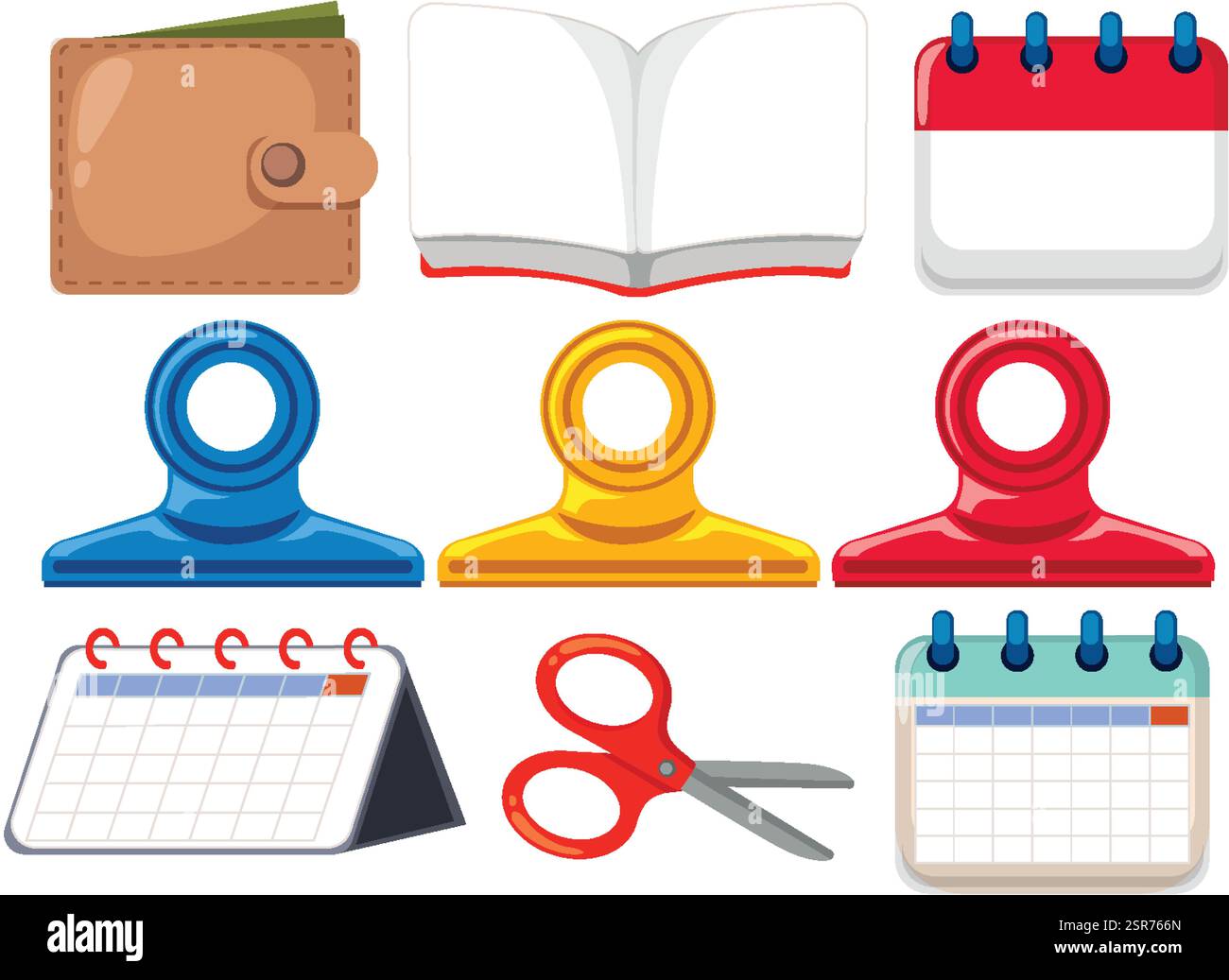 Illustration of various office tools and accessories Stock Vector Image ...