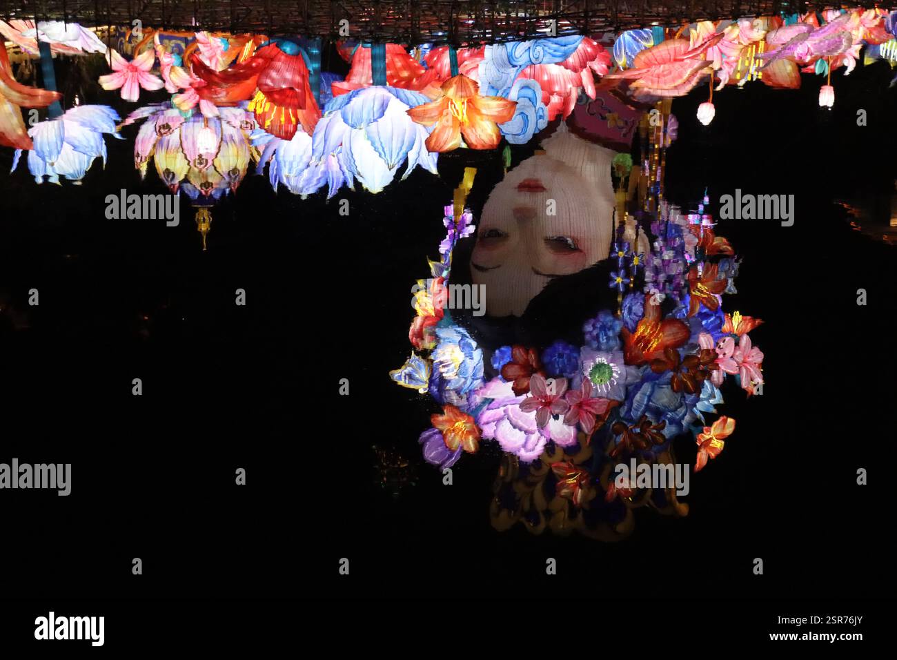 GUANGZHOU, CHINA - FEBRUARY 5, 2025 - A Giant Goddess lamp group is ...