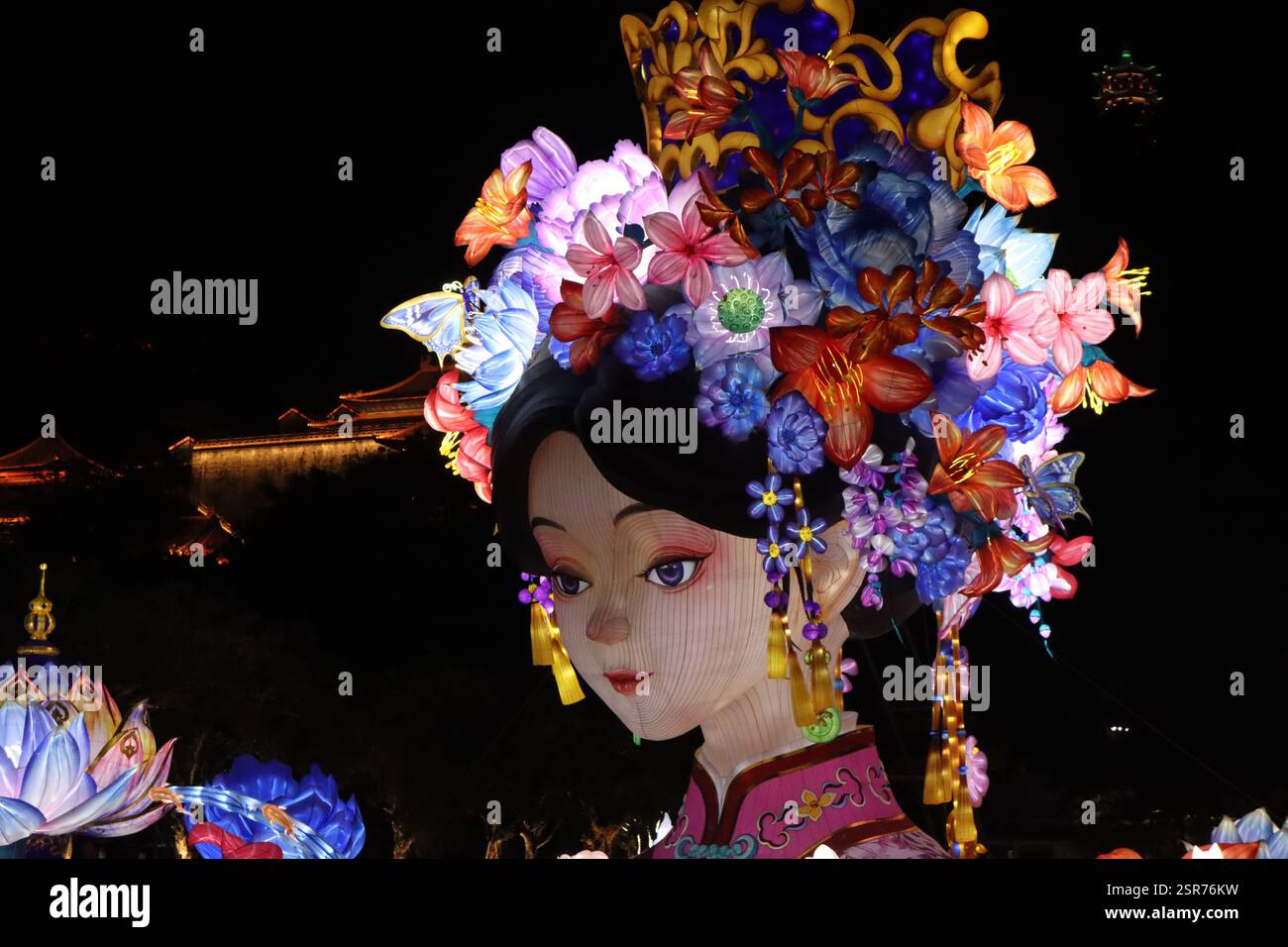 GUANGZHOU, CHINA - FEBRUARY 5, 2025 - A Giant Goddess lamp group is ...