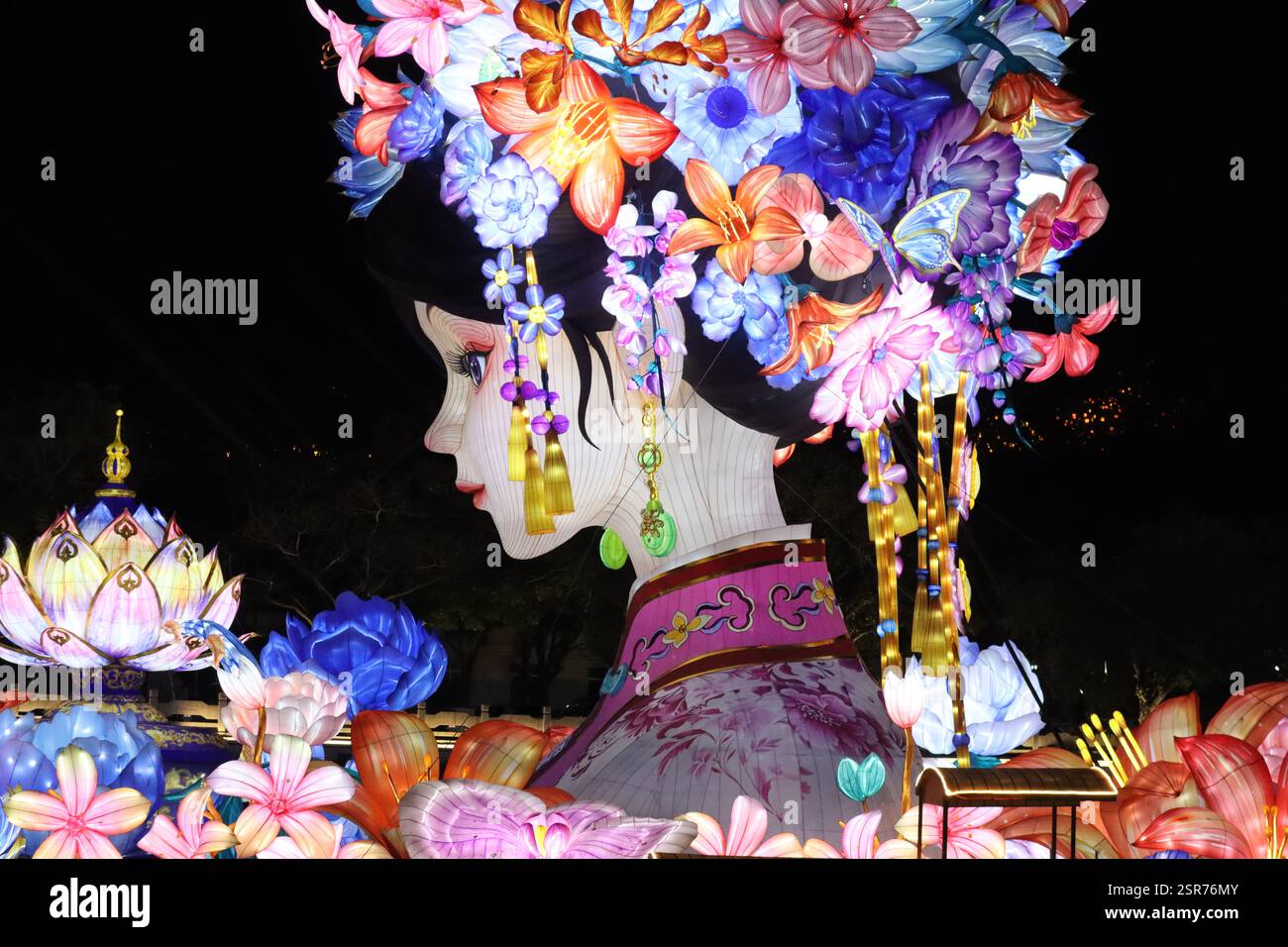 GUANGZHOU, CHINA - FEBRUARY 5, 2025 - A Giant Goddess lamp group is ...