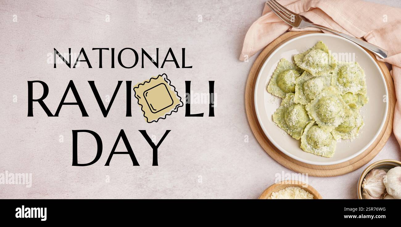 Banner for National Ravioli Day Stock Photo - Alamy