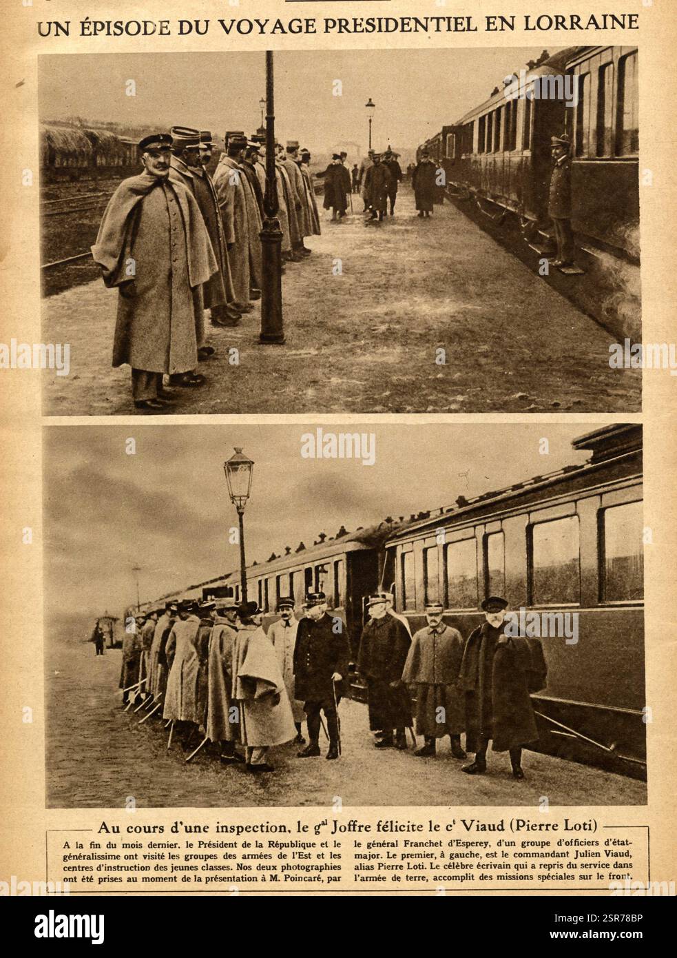 Un épisode du voyage présidentiel en Lorraine. Au cours d'une inspection , le général Joffre ...