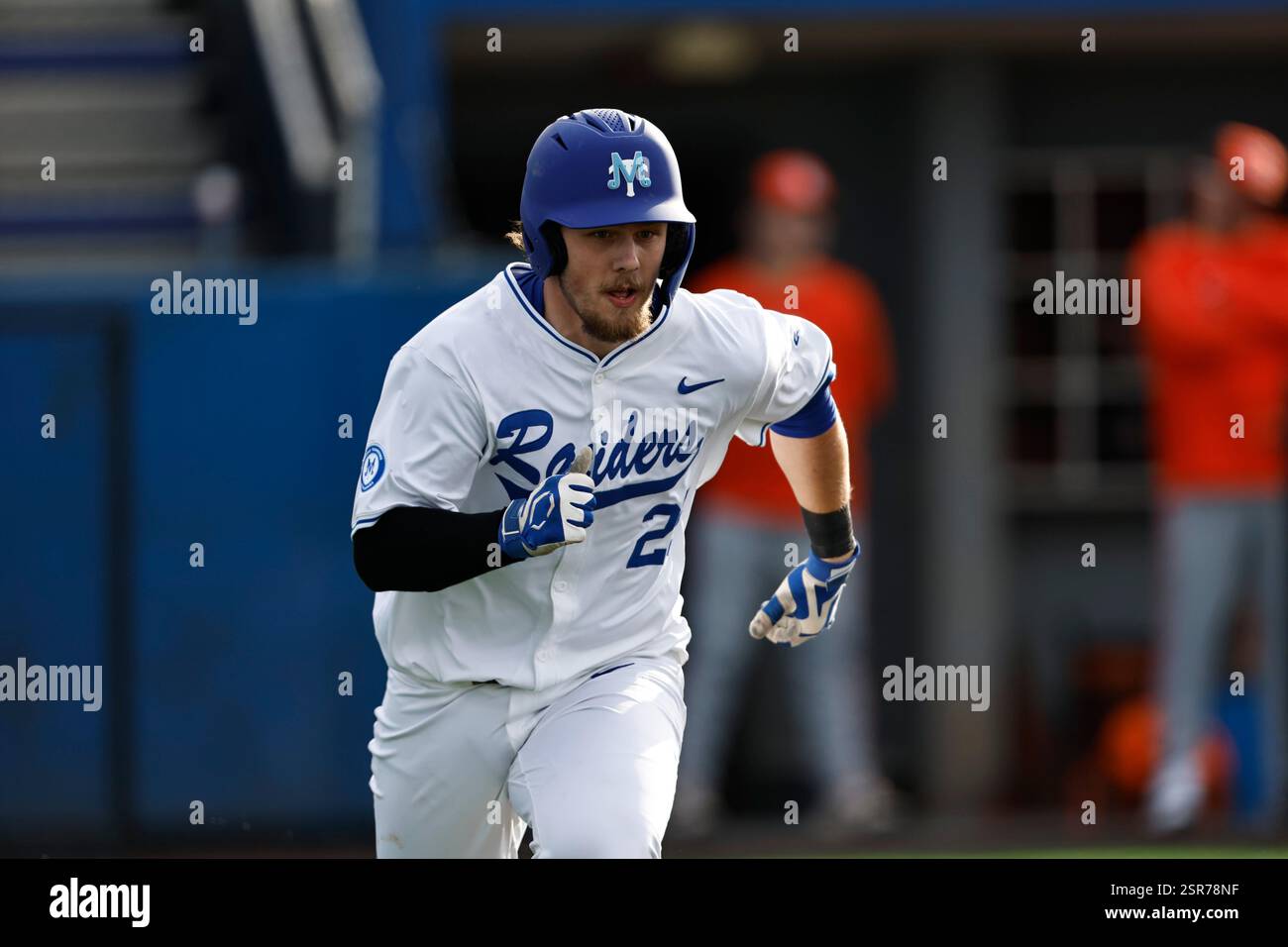 Middle Tennessee catcher Caleb Peterson (29) runs to first base during ...