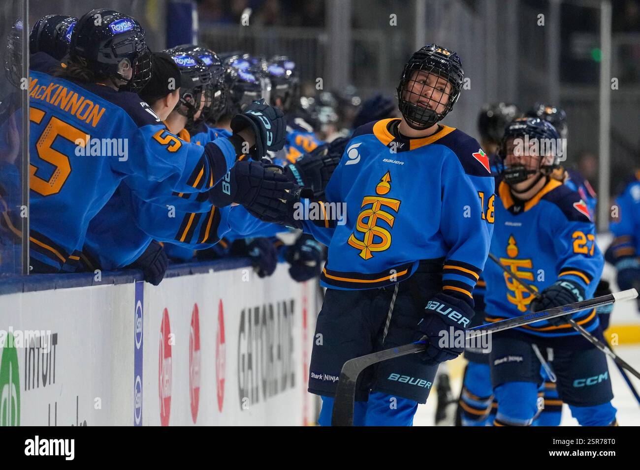 Toronto, Canada. 14th Feb, 2025. Toronto Sceptres' Jesse Compher (18 ...