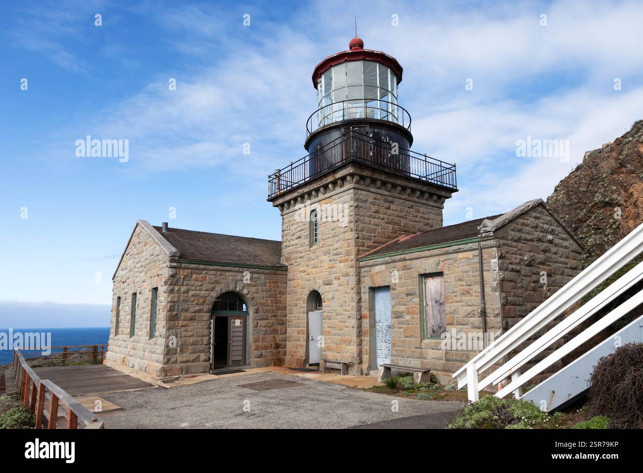The Point Sur Lightstation sits 361 feet above the Pacific Ocean on a ...