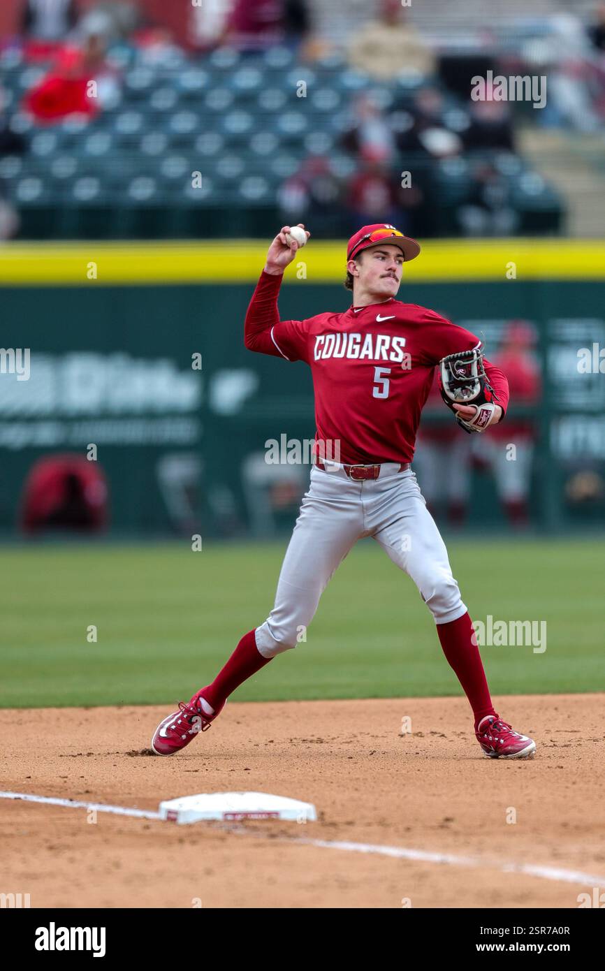 February 14, 2025: Cougars infielder Kyle Northrop (5) prepares to make ...