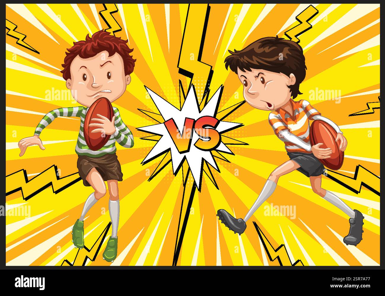 Two players face off in a rugby match Stock Vector Image & Art - Alamy