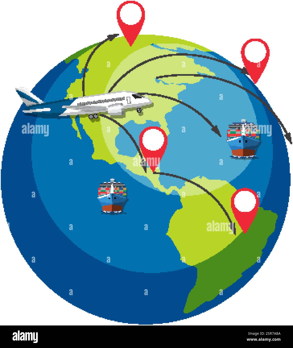 Shipping routes map Stock Vector Images - Alamy