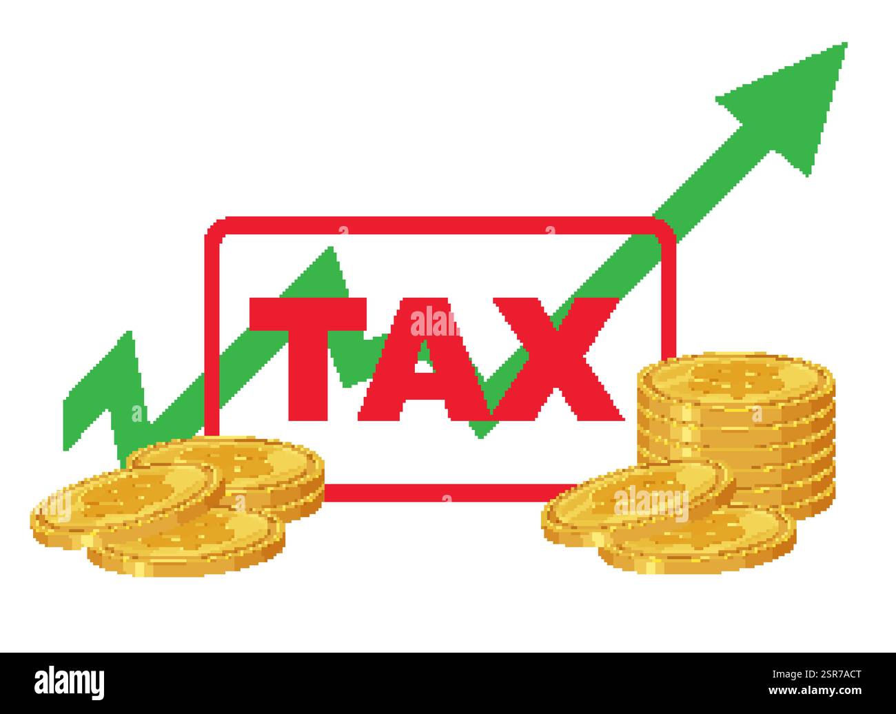 Illustration of tax increase with coins and arrow Stock Vector Image ...