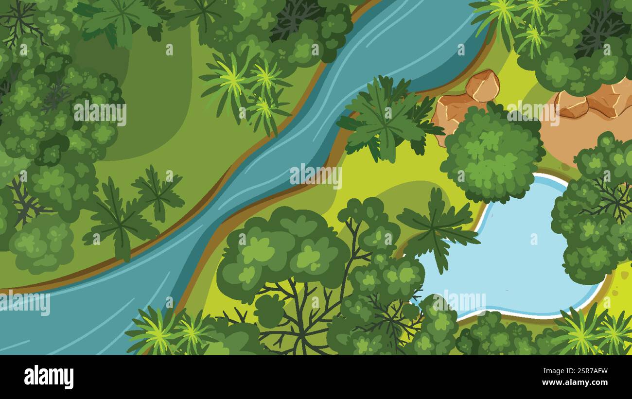 Scenic view river rocks Stock Vector Images - Alamy