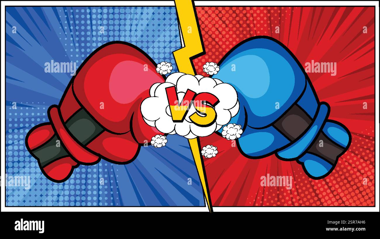 Red versus blue explosion Stock Vector Images - Alamy