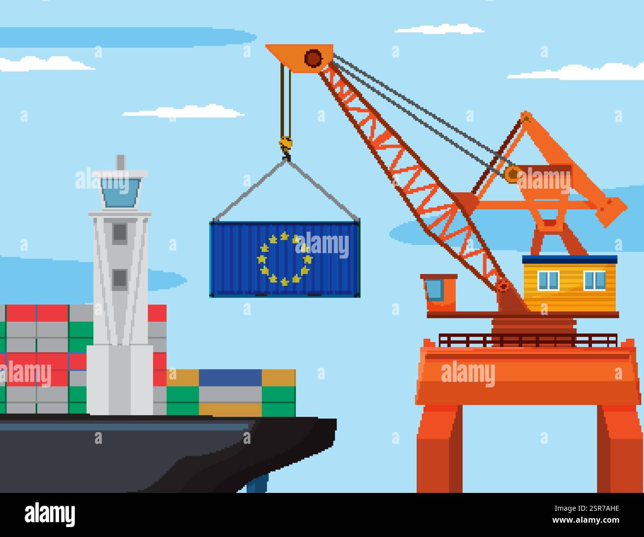 European maritime port Stock Vector Images - Alamy