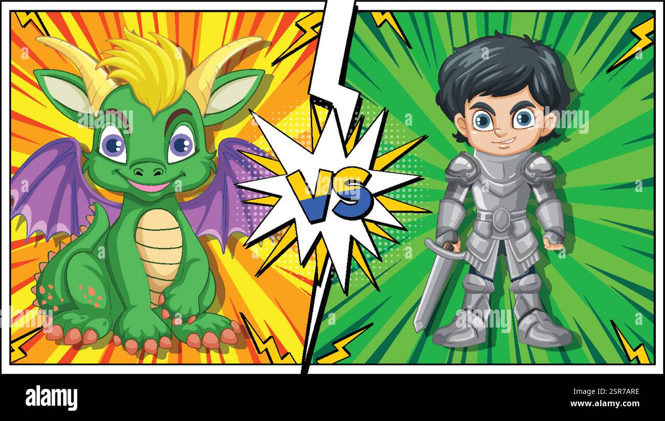 A dragon and knight face off in battle Stock Vector Image & Art - Alamy