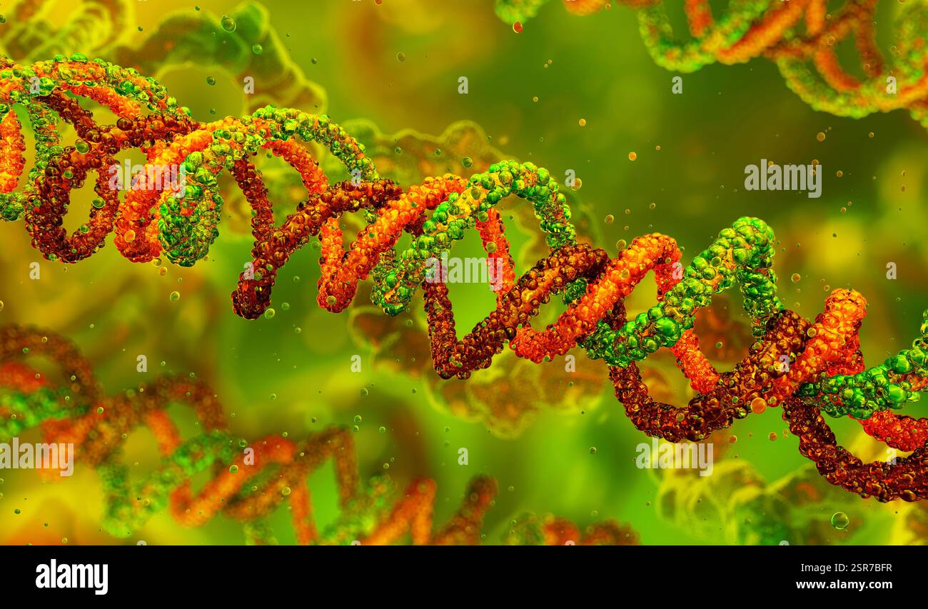 Collagen molecule. Illustration showing the triple-helical structure of ...