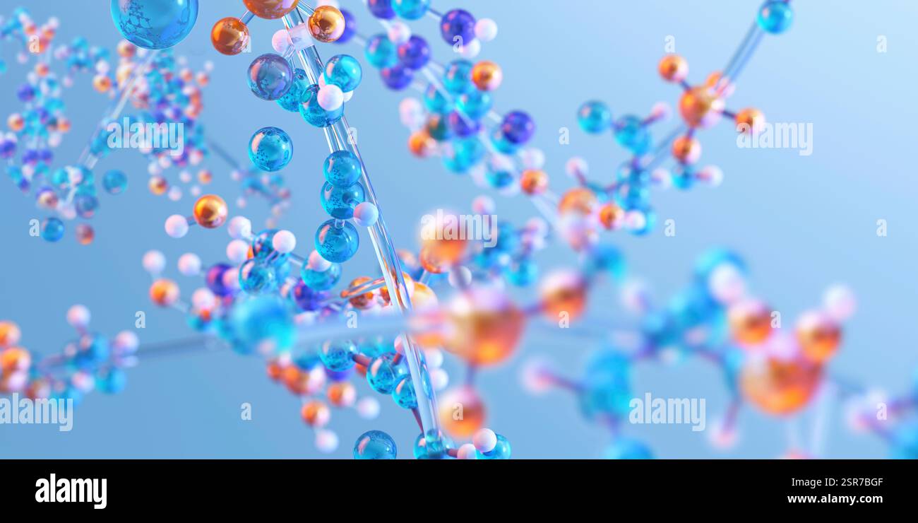 Illustration of molecules Stock Photo - Alamy