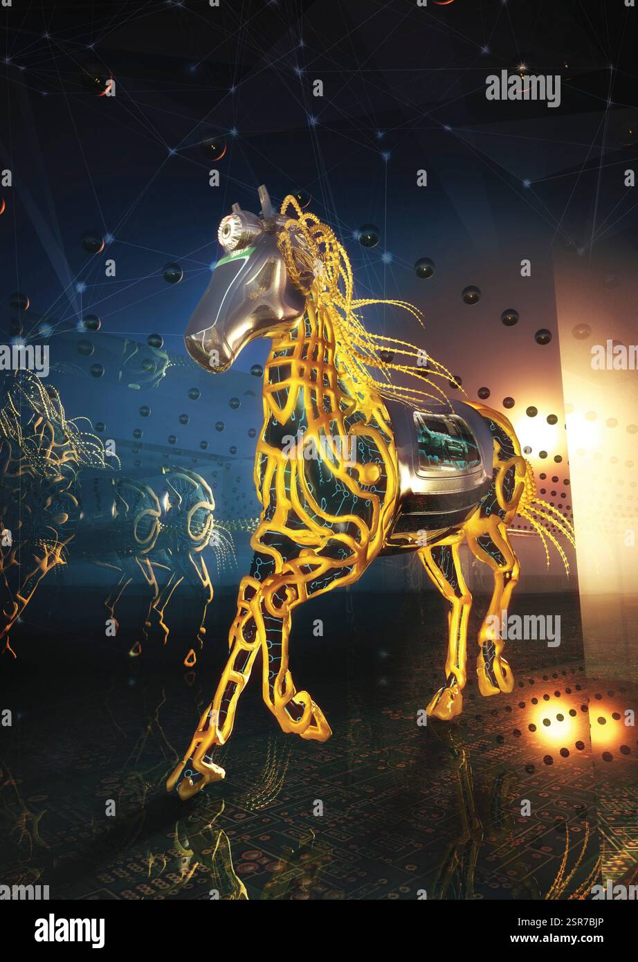 Trojan horse computer virus, conceptual illustration Stock Photo - Alamy