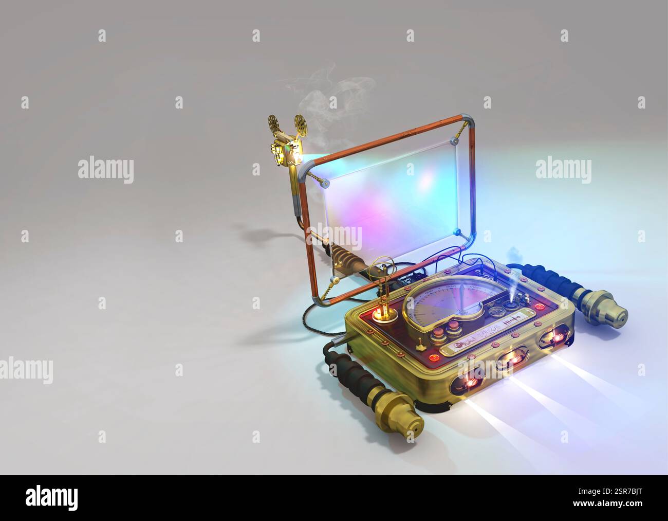Steampunk portable TV, illustration Stock Photo - Alamy