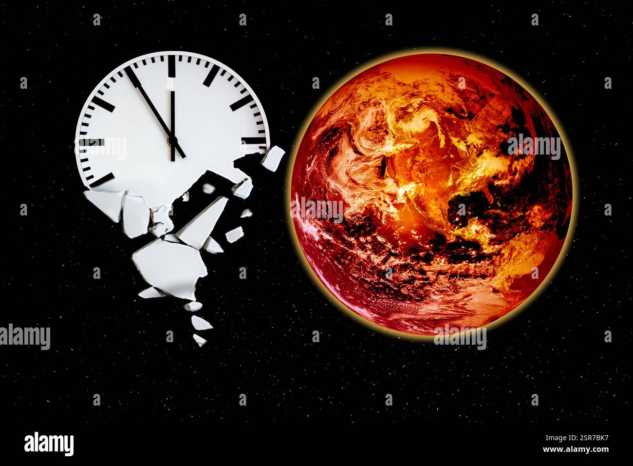Doomsday clock, conceptual illustration Stock Photo - Alamy
