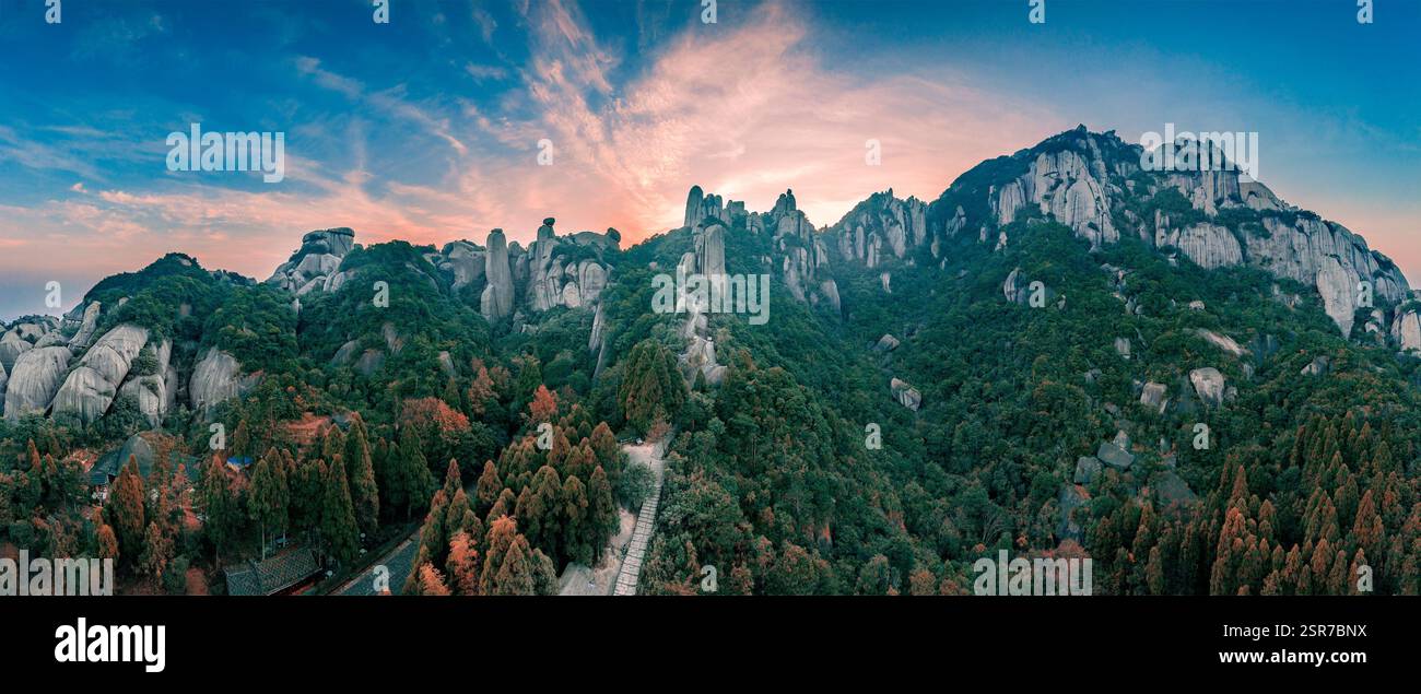 Natural scenery of Taimu Mountain in Ningde, Fujian Province, China ...