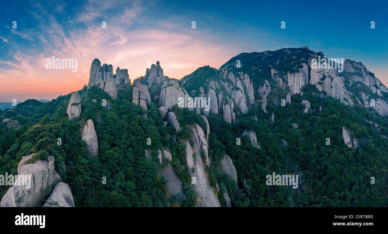 Natural scenery of Taimu Mountain in Ningde, Fujian Province, China ...
