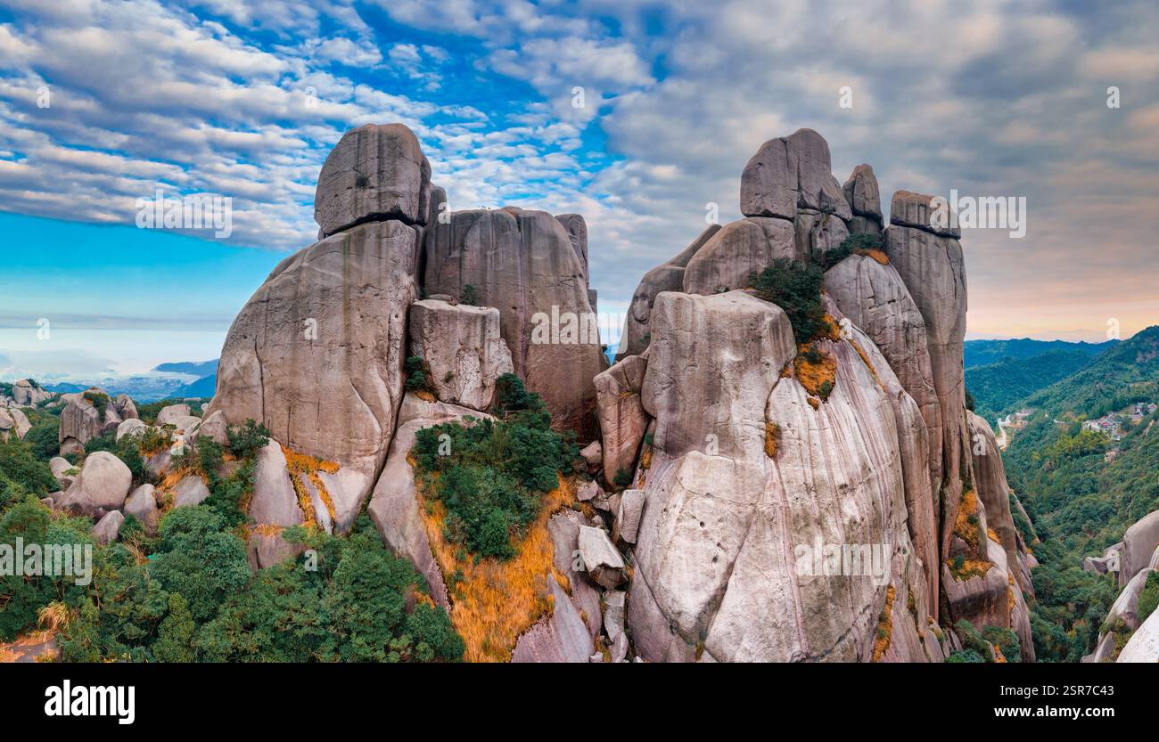 Natural scenery of Taimu Mountain in Ningde, Fujian Province, China ...