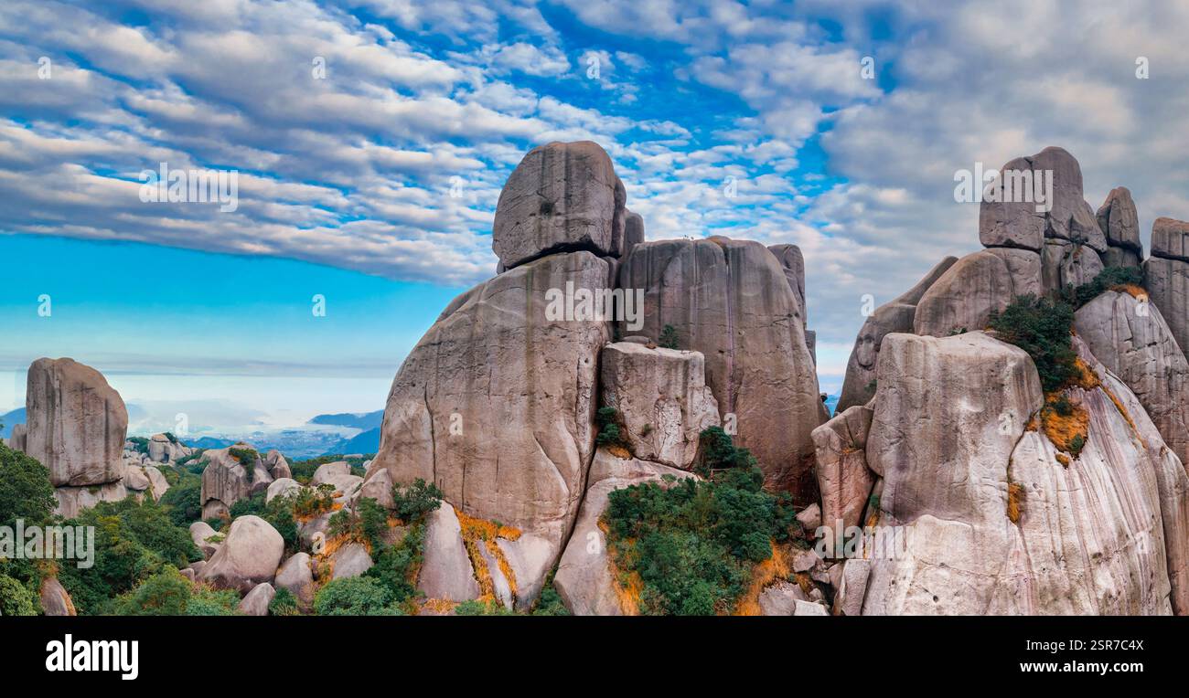 Natural scenery of Taimu Mountain in Ningde, Fujian Province, China ...