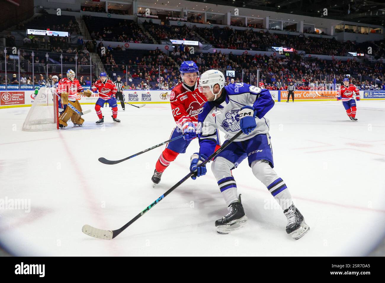 Rochester, New York, USA. 14th Feb, 2025. Syracuse Crunch forward Jack ...