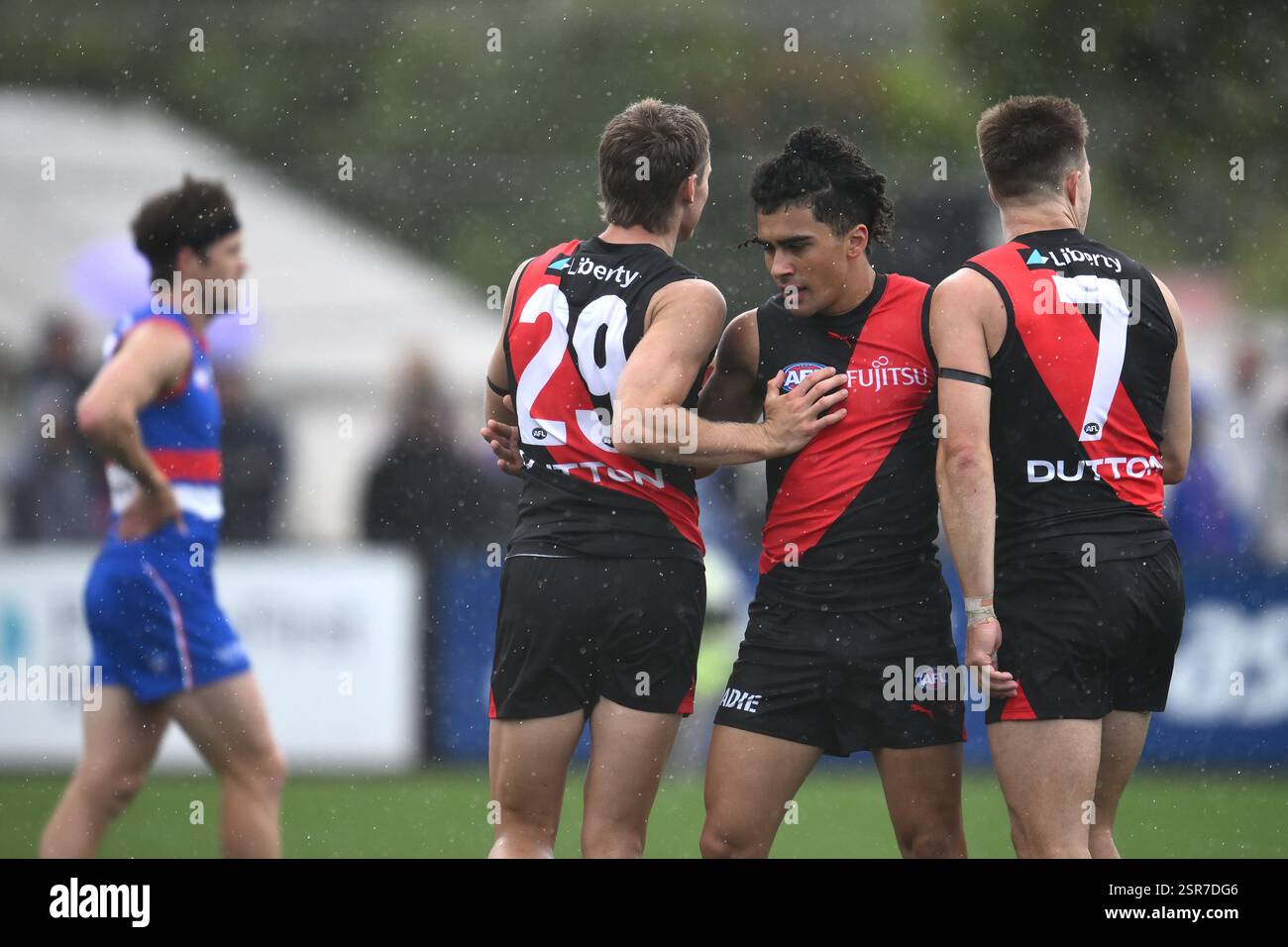 Melbourne, Australia. 15th Feb, 2025. Isaac Kako of the Bombers ...