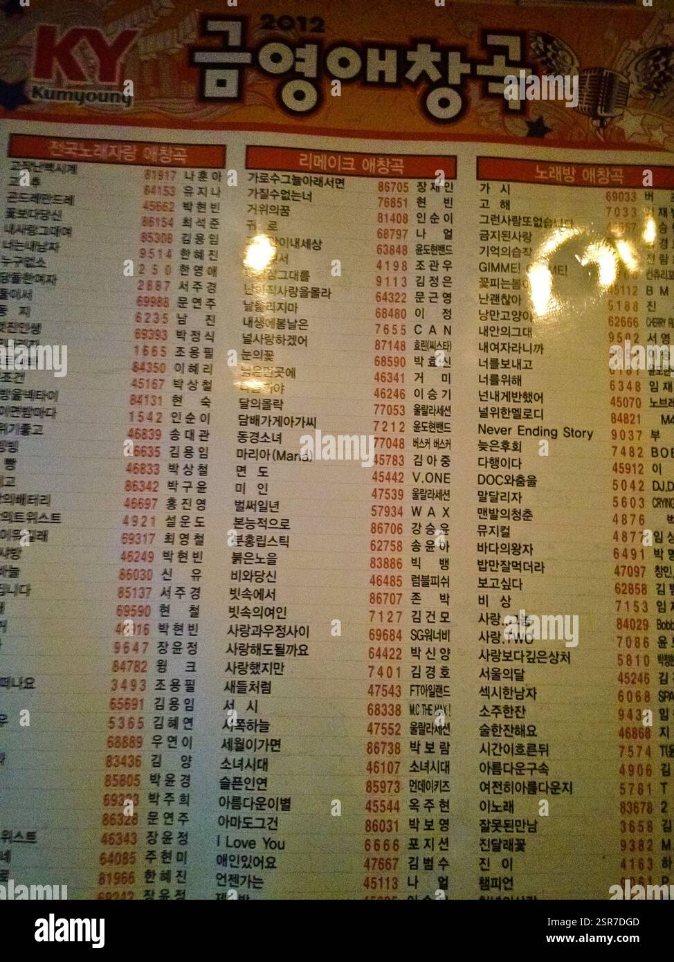 Korean Karaoke songbook. List of Korean songs with numbers. Popular ...