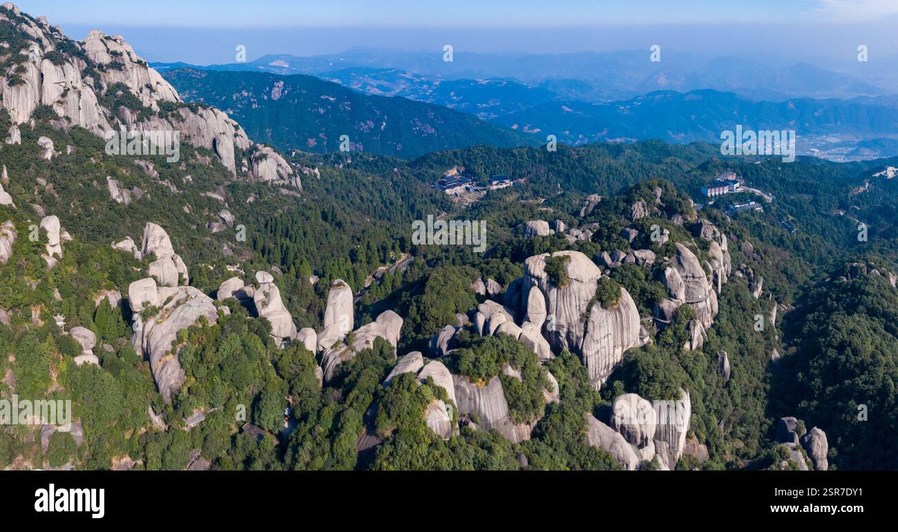 Aerial photography of Taimu Mountain in Ningde City, Fujian Province ...