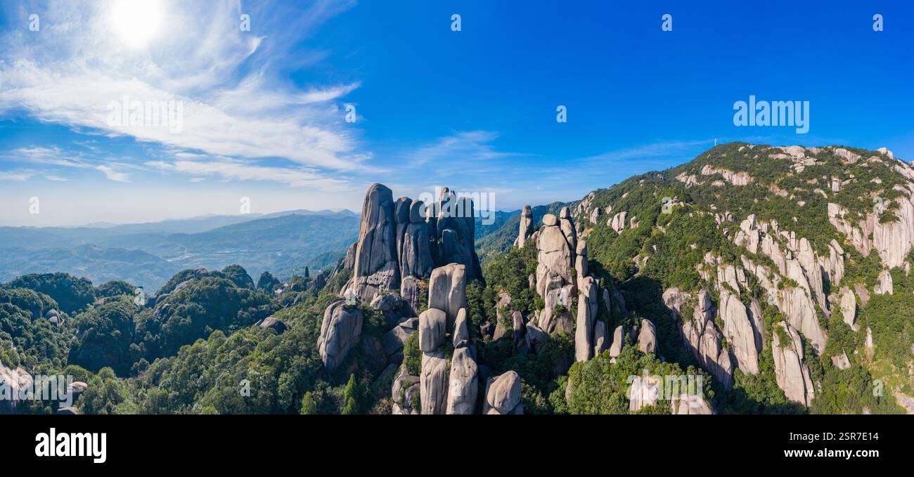 Aerial photography of Taimu Mountain in Ningde City, Fujian Province ...