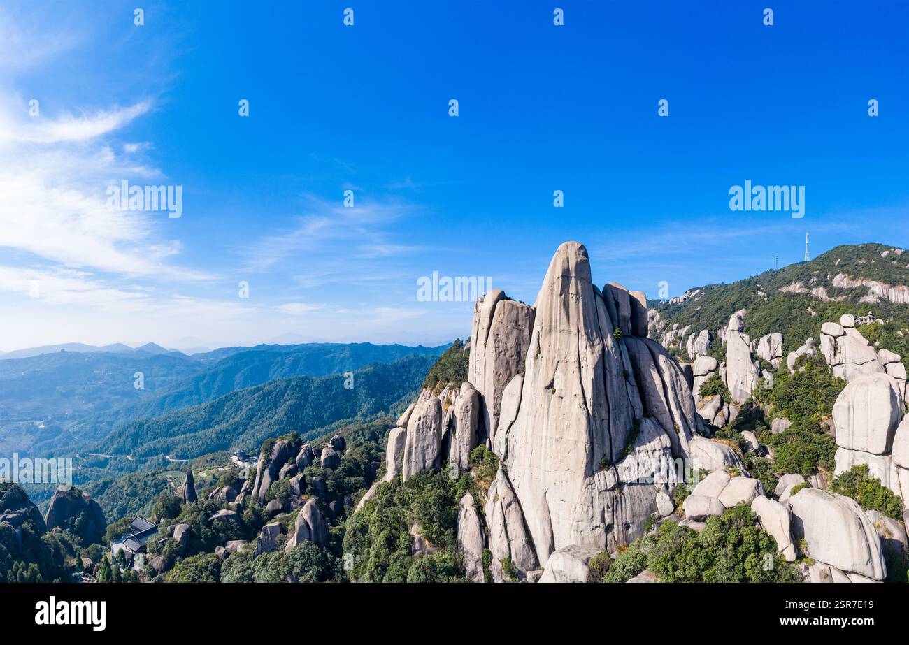 Aerial photography of Taimu Mountain in Ningde City, Fujian Province ...