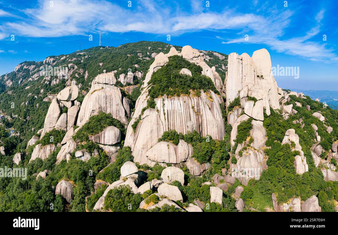 Aerial photography of Taimu Mountain in Ningde City, Fujian Province ...