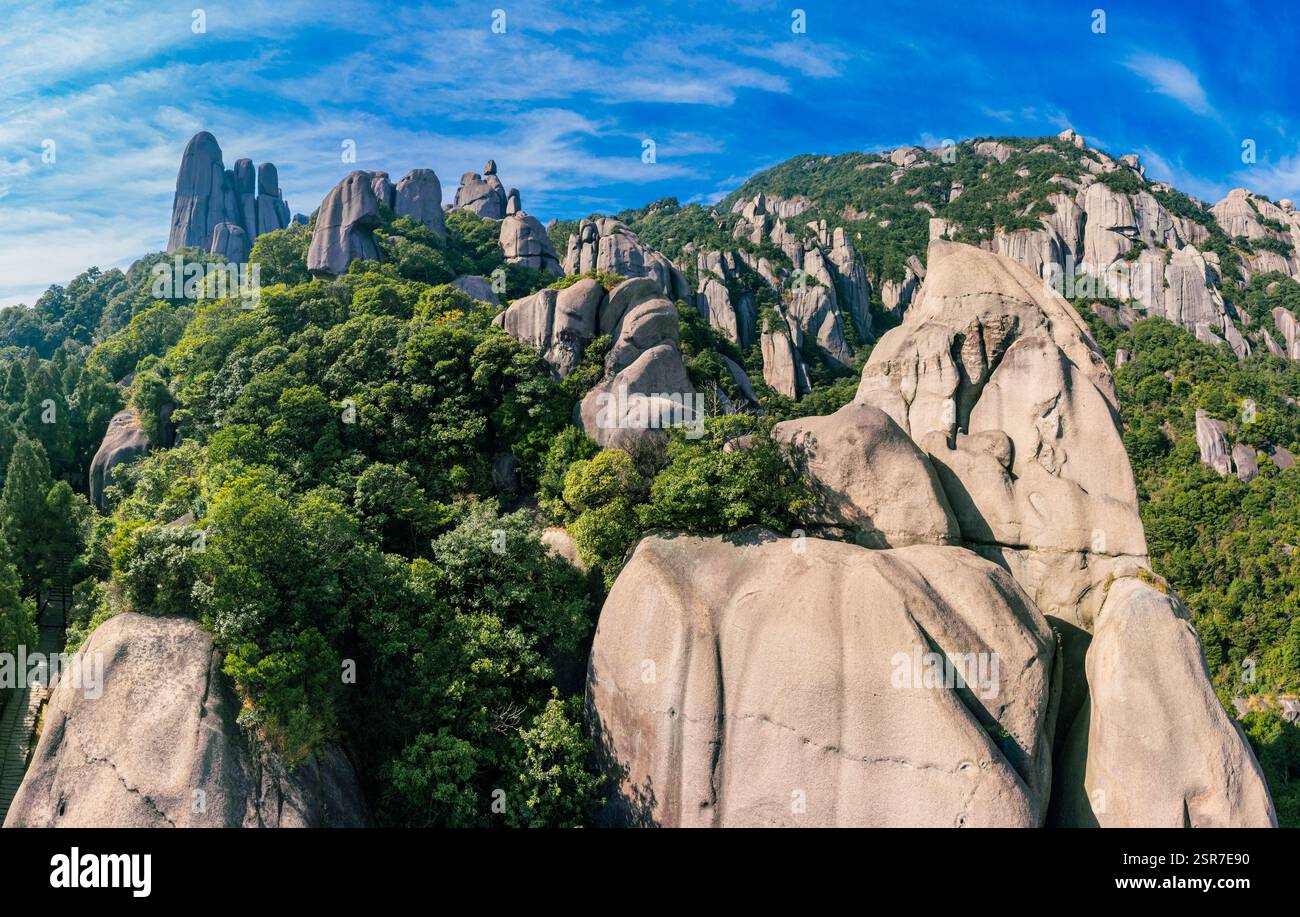 Aerial photography of Taimu Mountain in Ningde City, Fujian Province ...