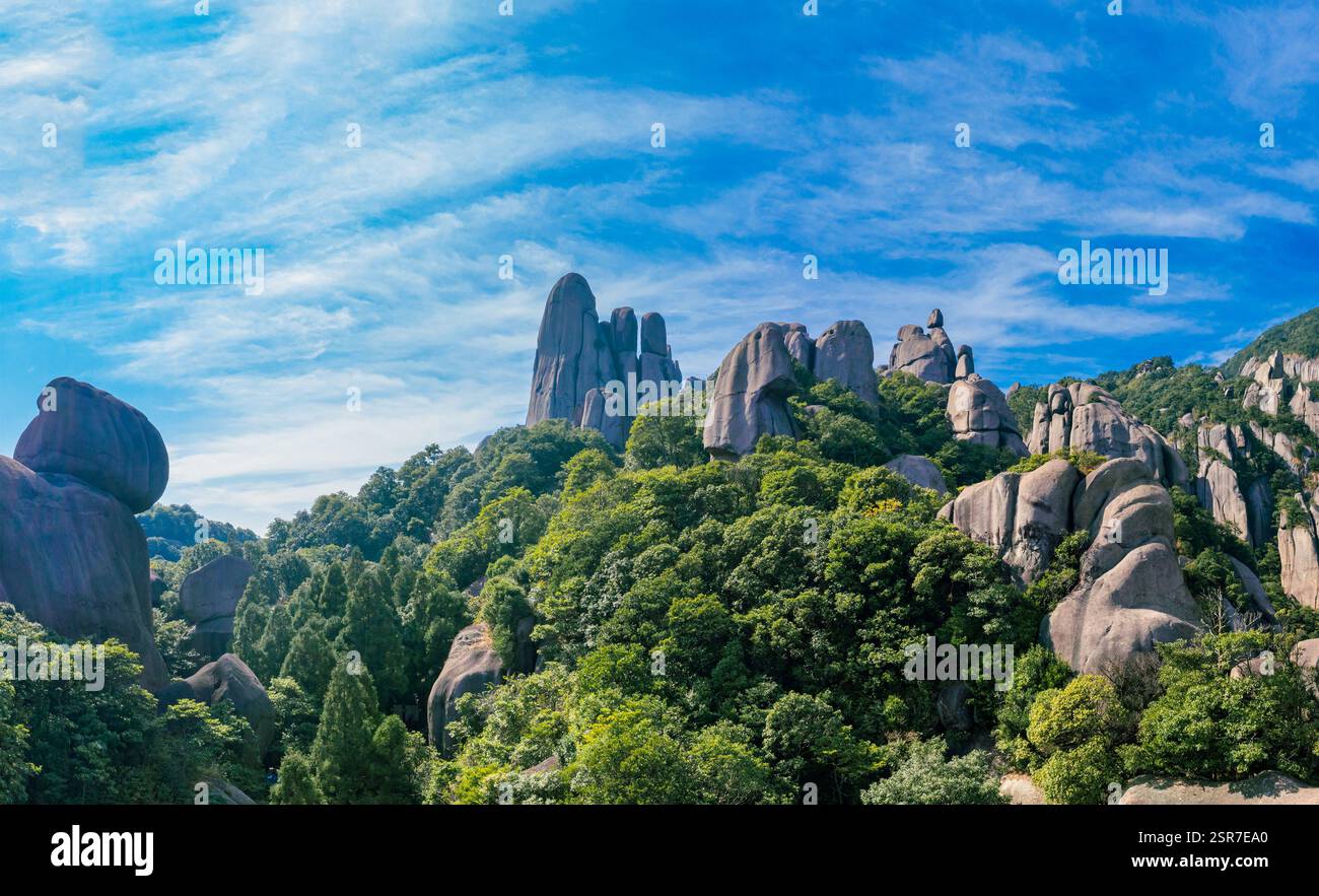 Aerial photography of Taimu Mountain in Ningde City, Fujian Province ...