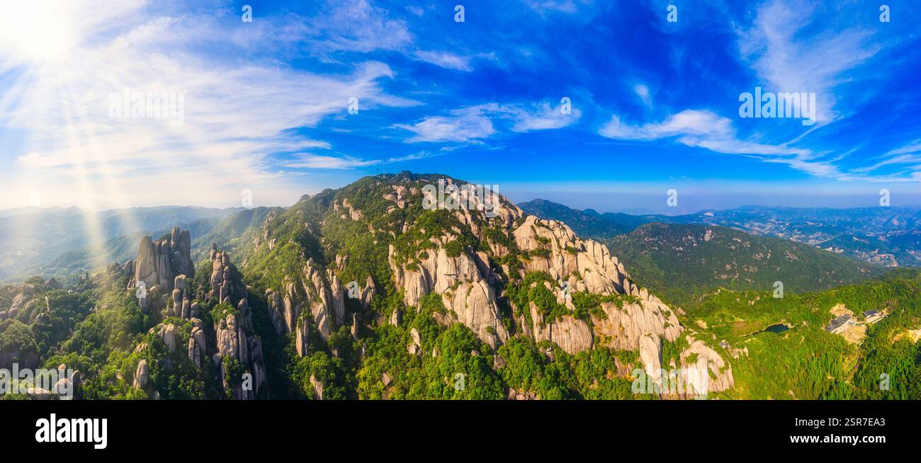 Aerial photography of Taimu Mountain in Ningde City, Fujian Province ...