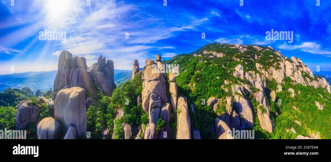 Aerial photography of Taimu Mountain in Ningde City, Fujian Province ...