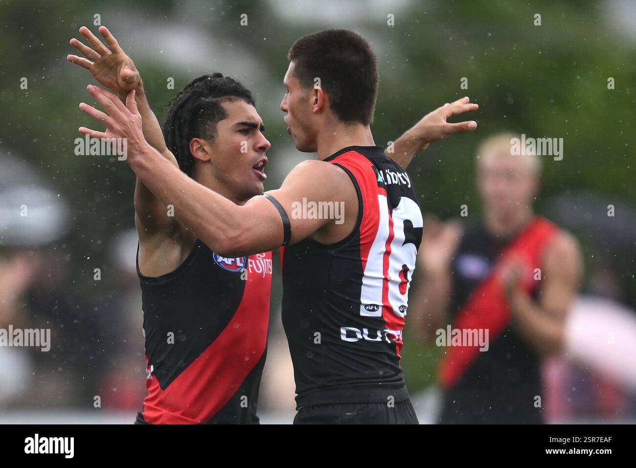 Melbourne, Australia. 15th Feb, 2025. Isaac Kako of the Bombers ...