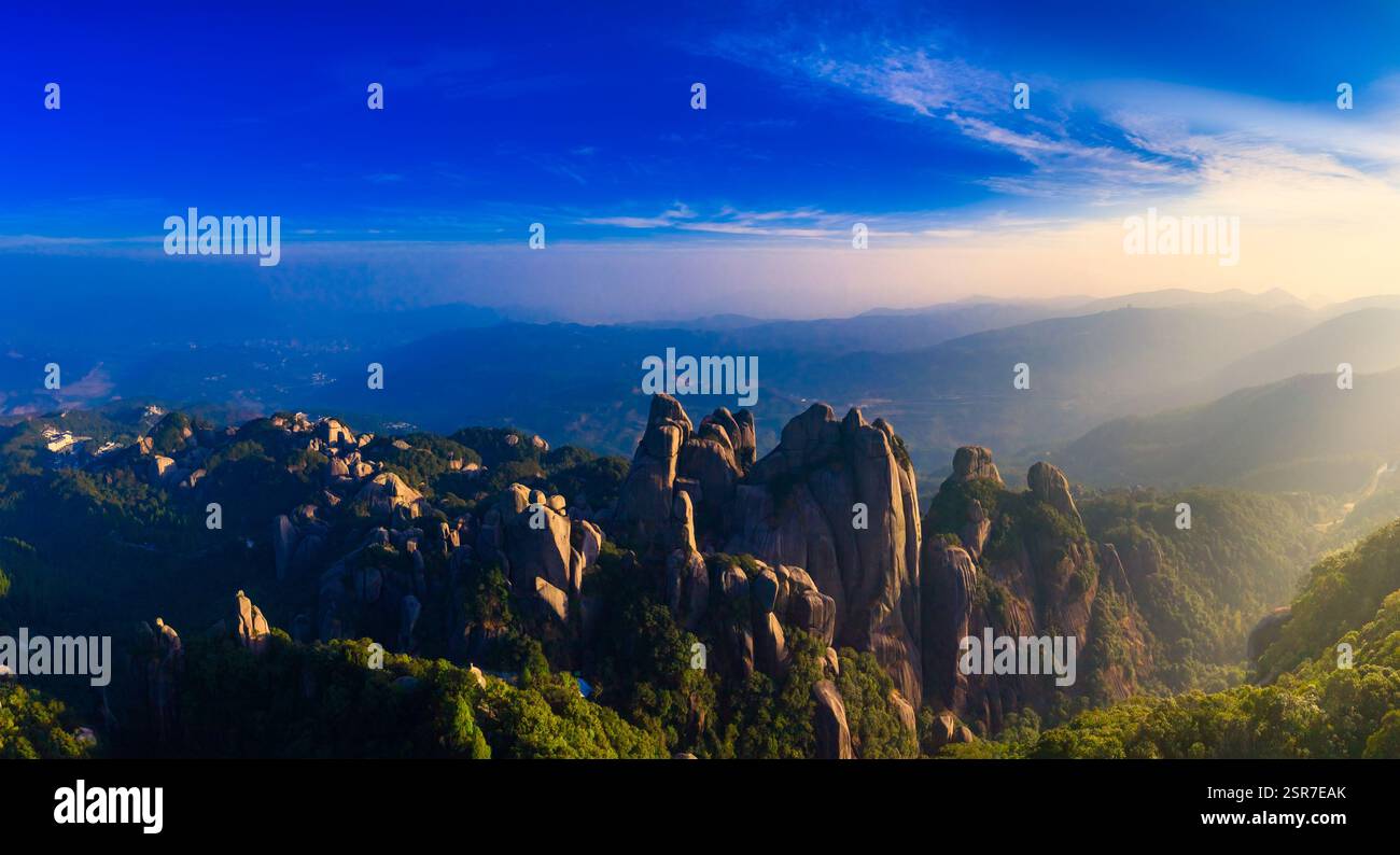 Aerial photography of Taimu Mountain in Ningde City, Fujian Province ...