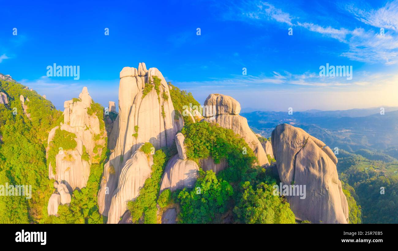 Aerial photography of Taimu Mountain in Ningde City, Fujian Province ...