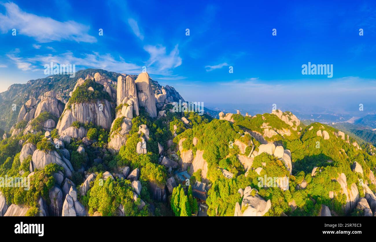 Aerial photography of Taimu Mountain in Ningde City, Fujian Province ...