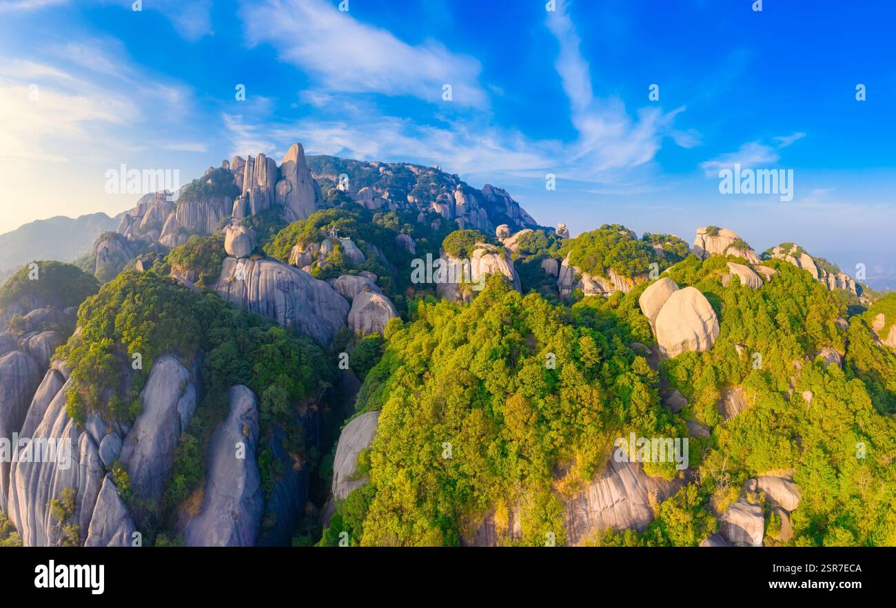 Aerial photography of Taimu Mountain in Ningde City, Fujian Province ...