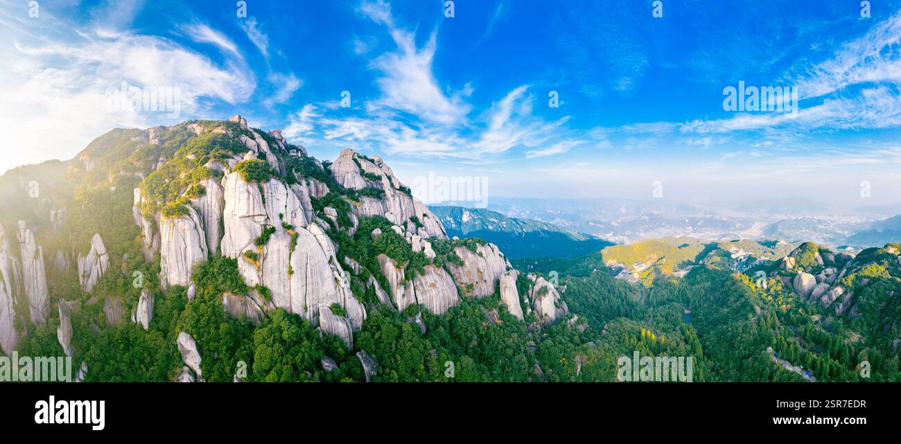 Aerial photography of Taimu Mountain in Ningde City, Fujian Province ...