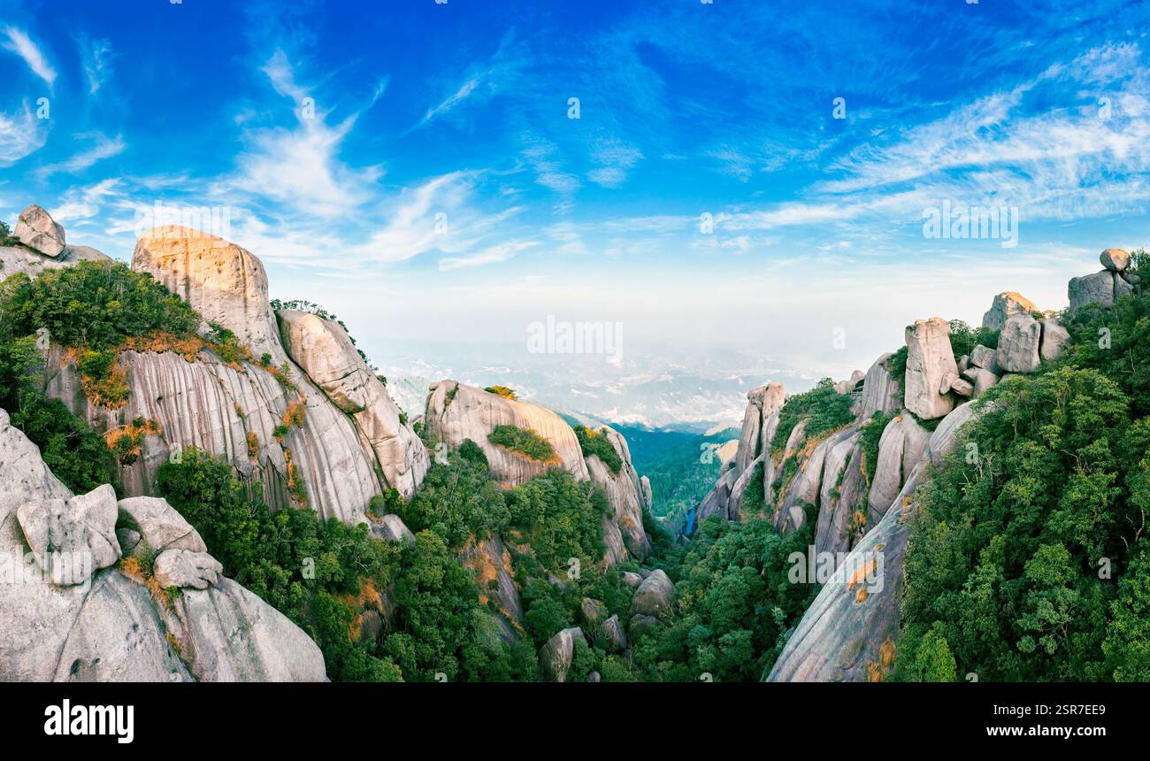 Aerial photography of Taimu Mountain in Ningde City, Fujian Province ...