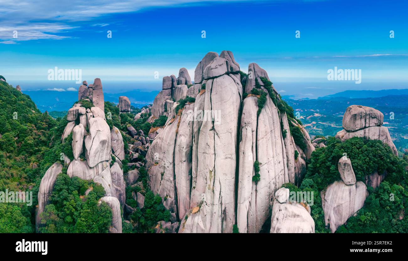 Aerial photography of Taimu Mountain in Ningde City, Fujian Province ...