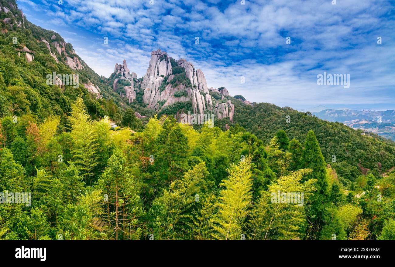Aerial photography of Taimu Mountain in Ningde City, Fujian Province ...