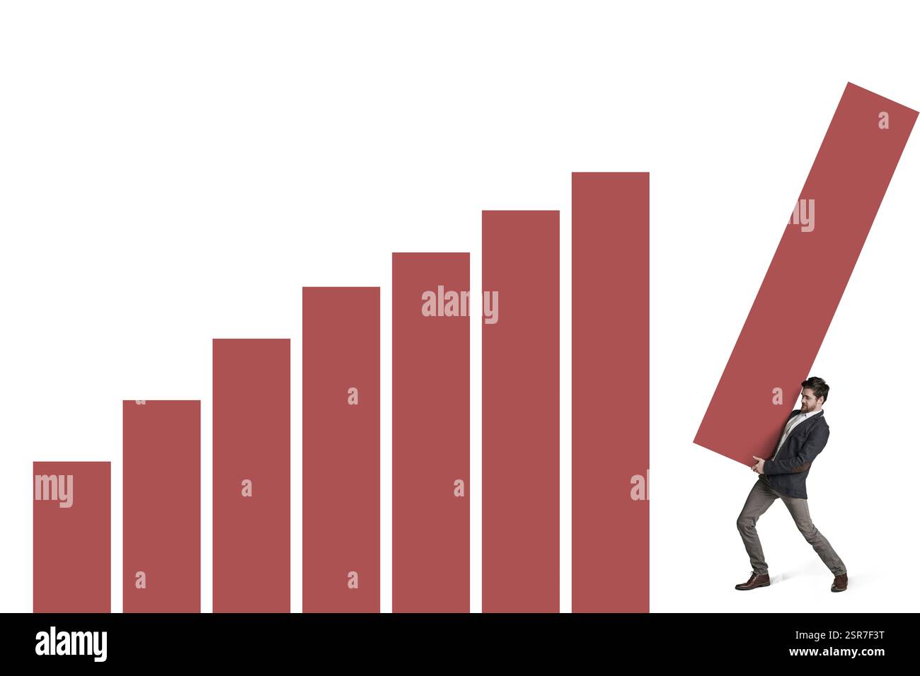 Man, studio and building graphs for population growth, life expectancy ...
