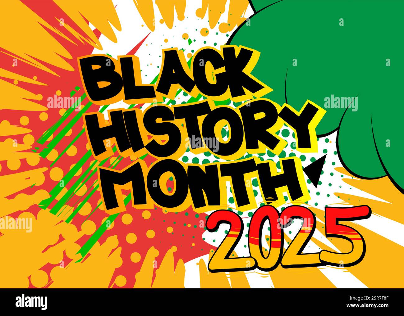 Cartoon Black History Month 2025, comic book Celebration Poster. Retro ...